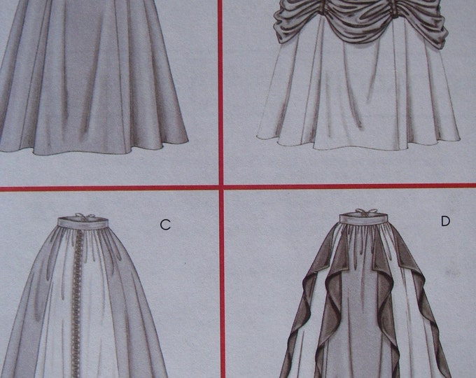 Four Renaissance Skirts and Overskirt Pattern - Back Lacing - Mccall's ...