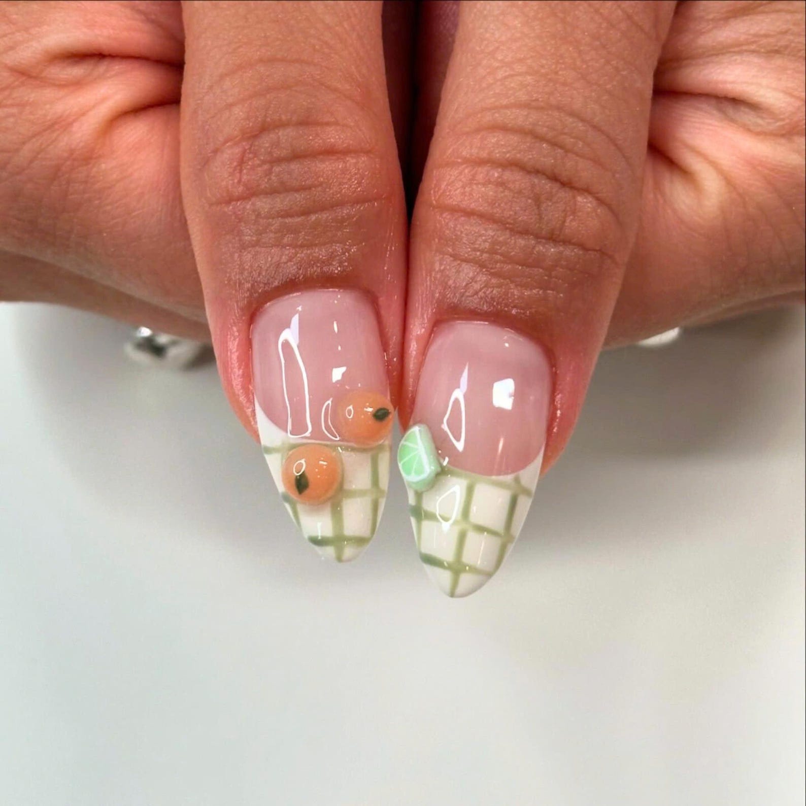 Vegetable Party Press on Nails, Fruit Nail Art With French Tips, Free ...