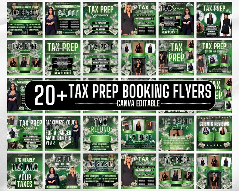 Mega Tax Prep Bundle, Tax Prep Flyers, Tax Prep Instagram Bundle, Tax ...