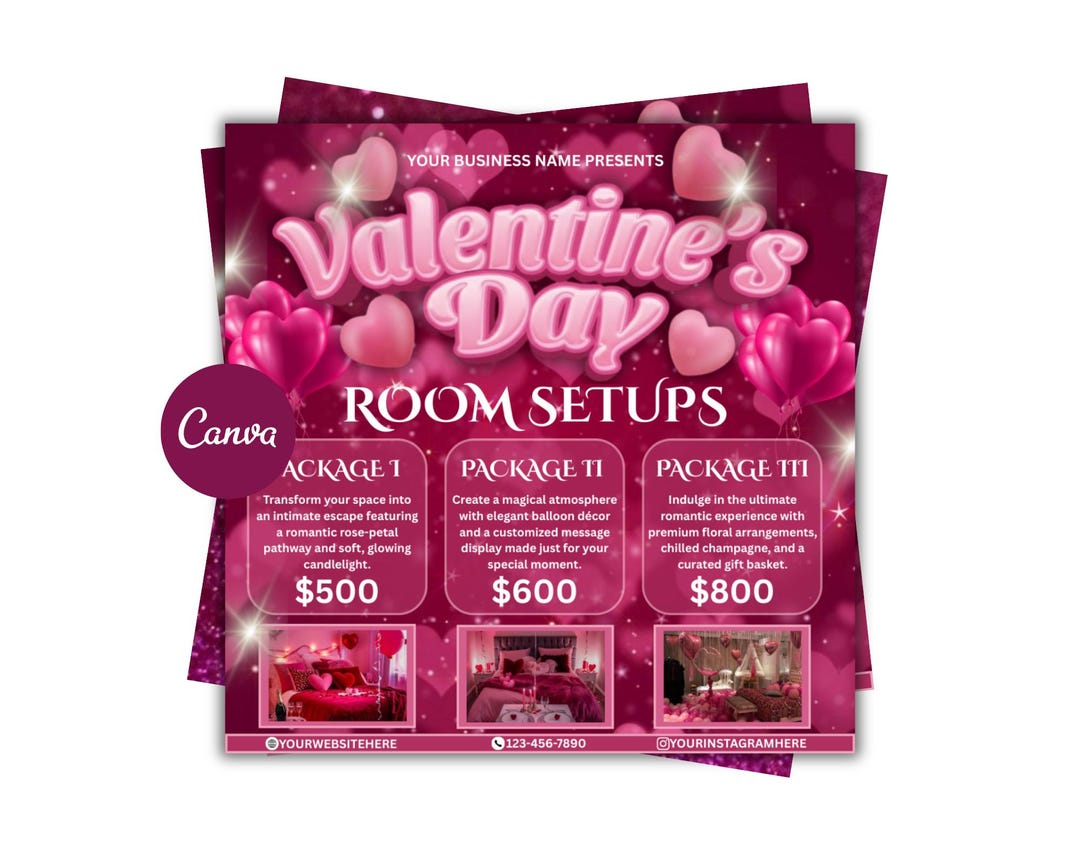 Room Setup Flyer, Valentines Day Booking Flyer, February Books Open ...