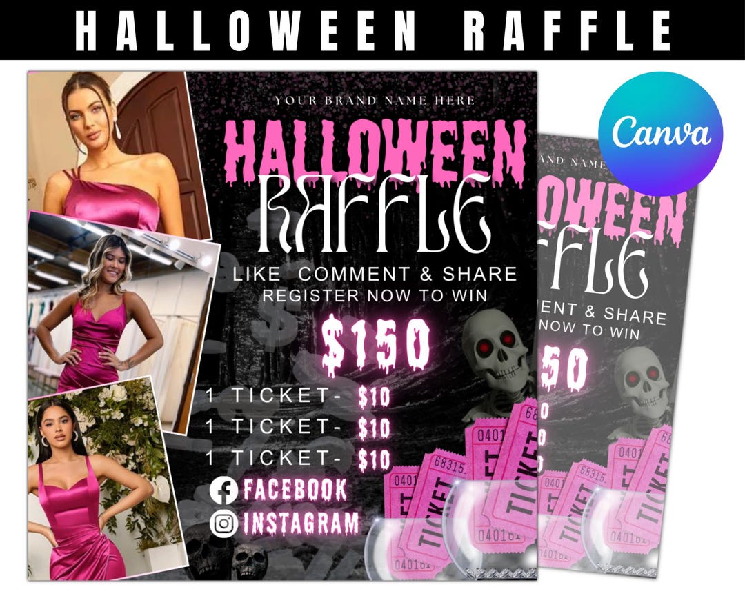 Halloween Raffle Giveaway Flyer, October Flyer, Giveaway Flyer, Raffle ...