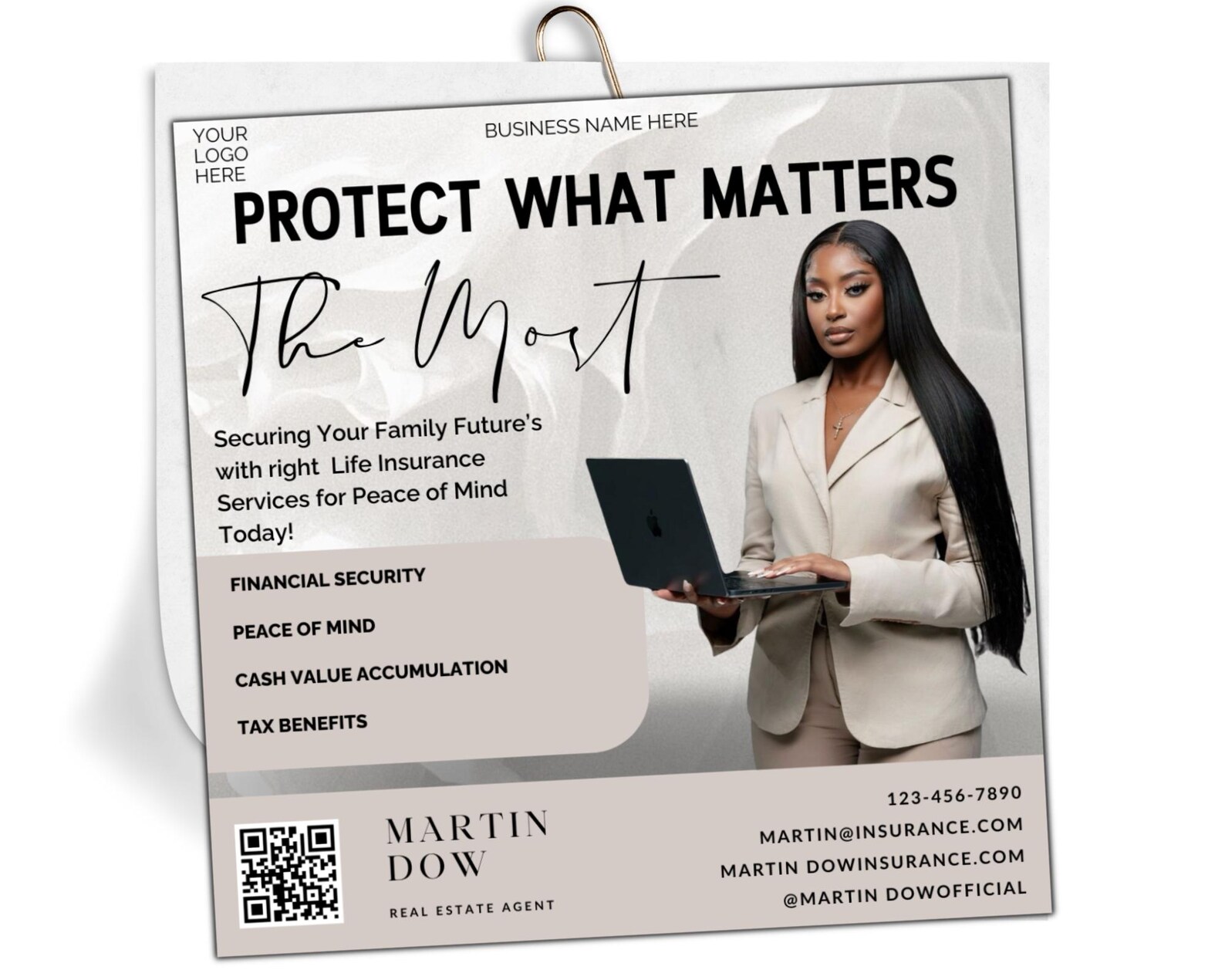 Life Insurance Agent Flyer, DIY Flyer Template Design, Financial ...