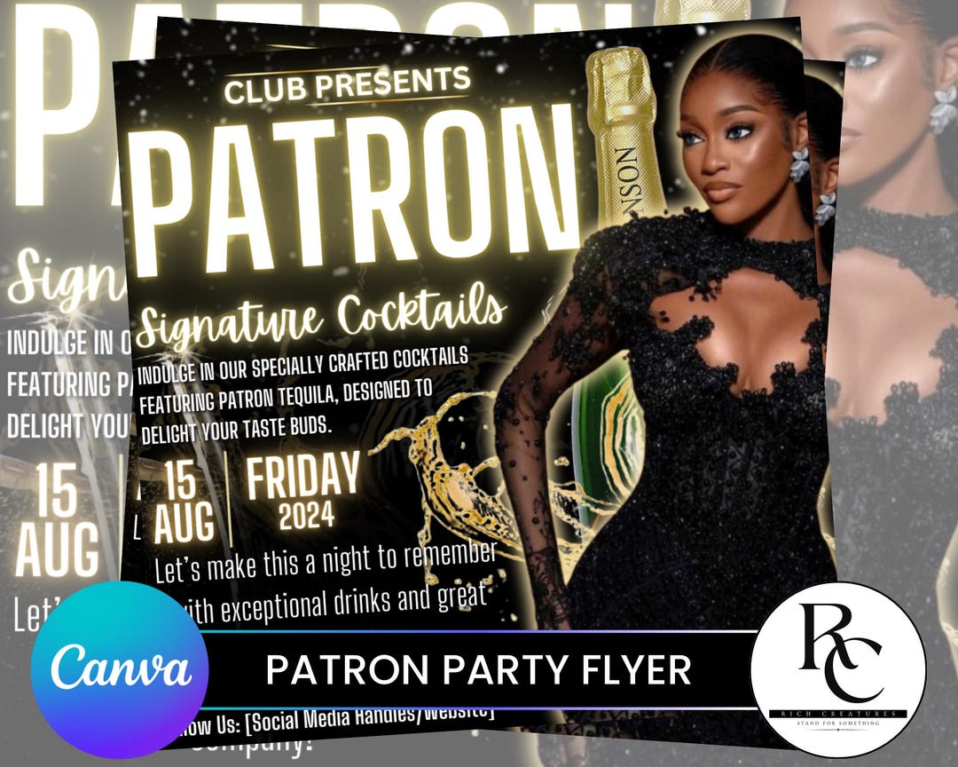 Patron Party Flyer, Premade Flyer Template, Event Flyer, Night Club ...