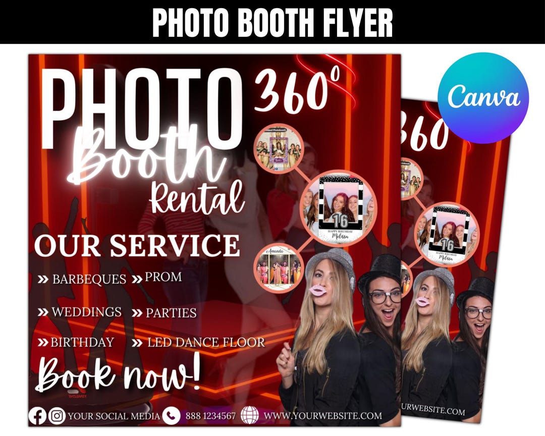 360 Photo Booth Rental Flyer, Photobooth Rental Flyer, DIY Event ...