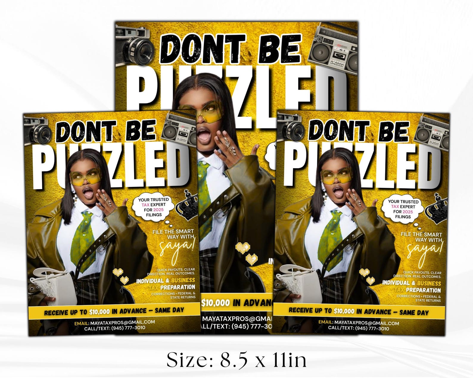 Tax Prep Flyer Template, Clueless Tax Flyer, Tax Preparation Flyer, Tax ...