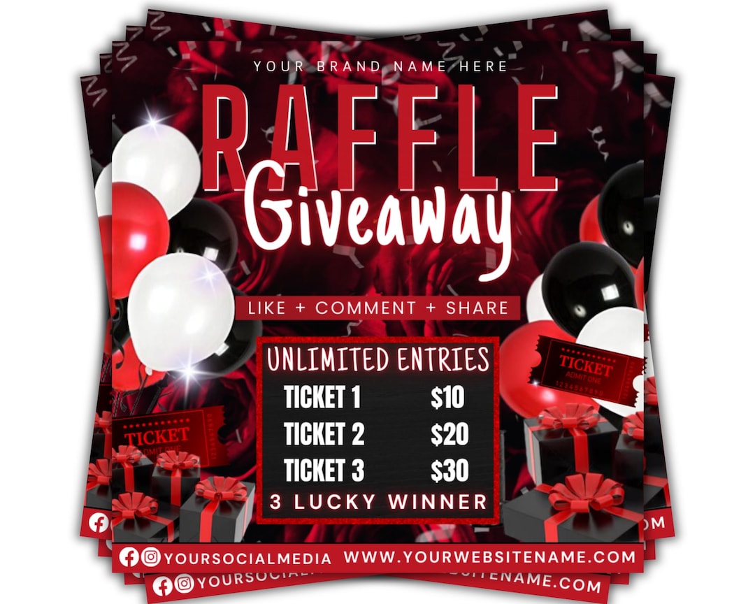 Raffle Giveaway Flyer, Prize Flyer, Raffle Ticket Flyer, Contest Flyer ...