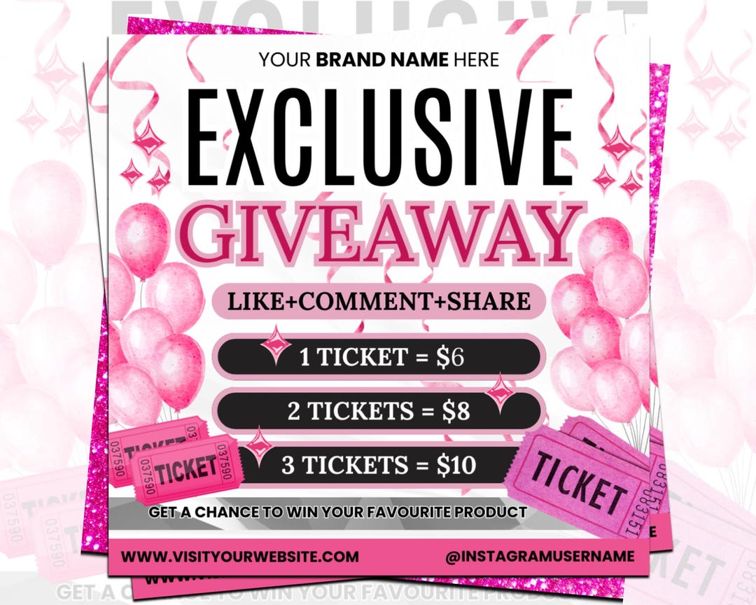 Raffle Giveaway Flyer, Prize Flyer, Raffle Ticket Flyer, Contest Flyer ...