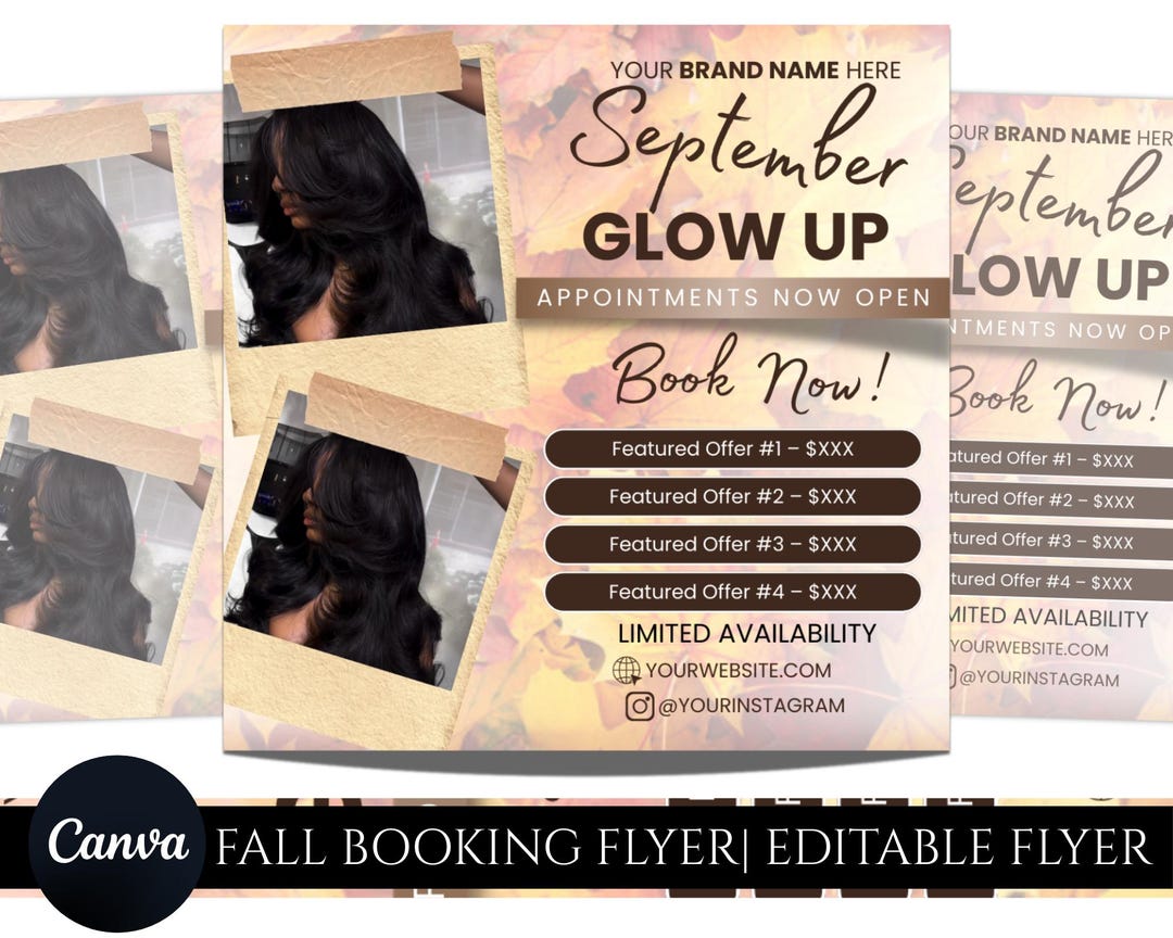 September Booking Flyer, Fall Booking Flyer, September Books Open, Fall ...
