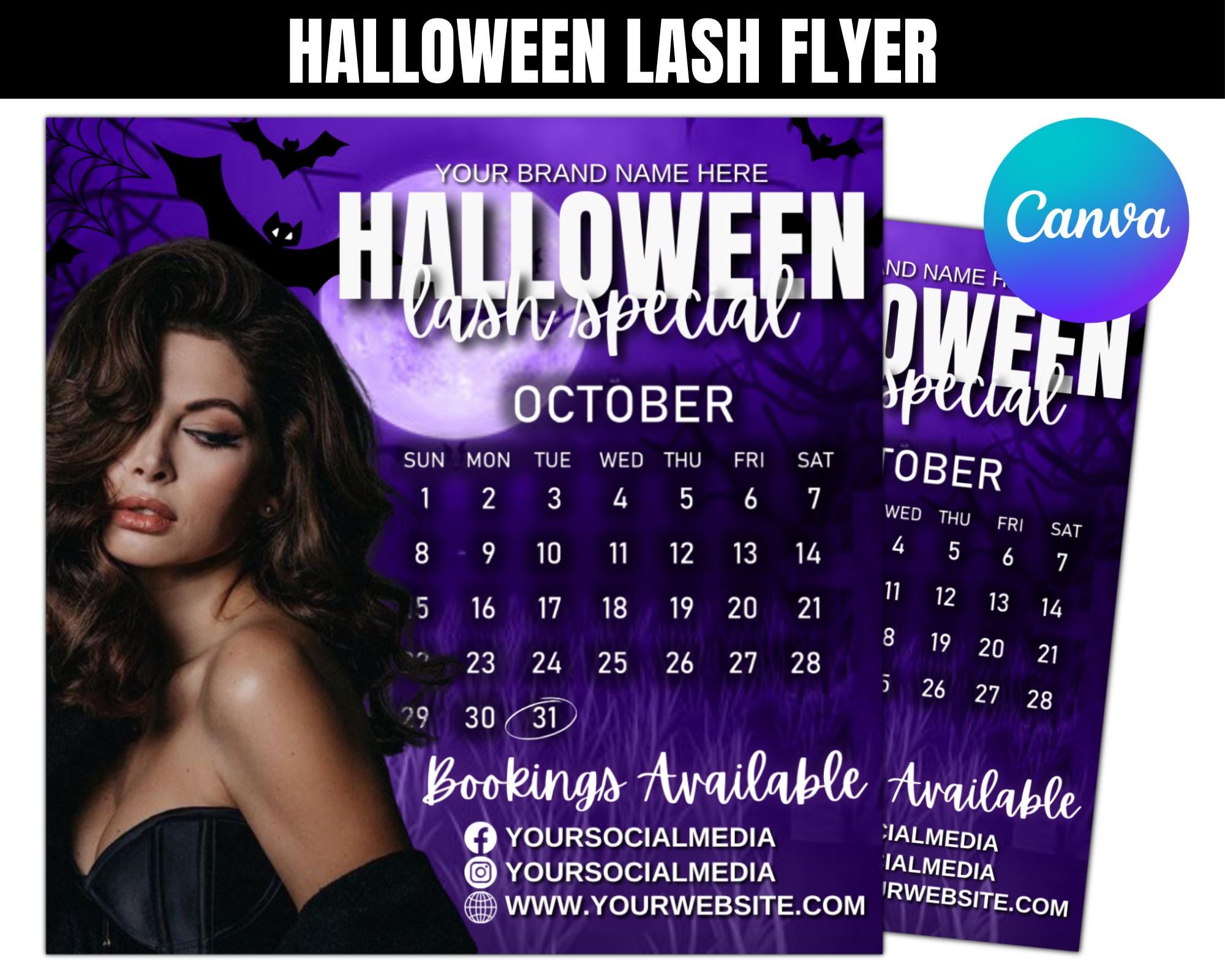 Halloween Lash Flyer, Lash Halloween Flyer, Halloween Lash Sale, Fall ...
