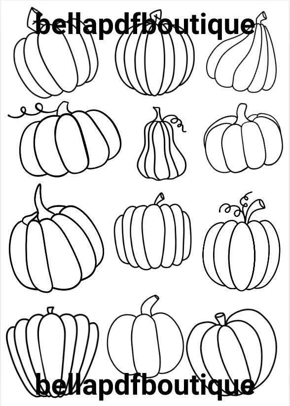 Set of 4 - Thanksgiving Coloring Pages - Etsy