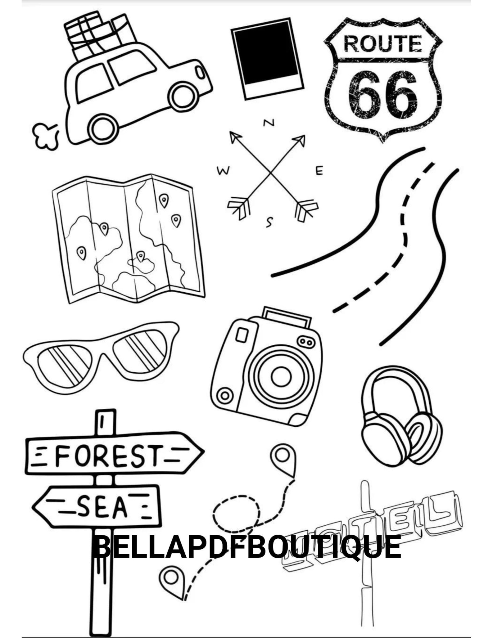 Road Trip Coloring Page - Etsy