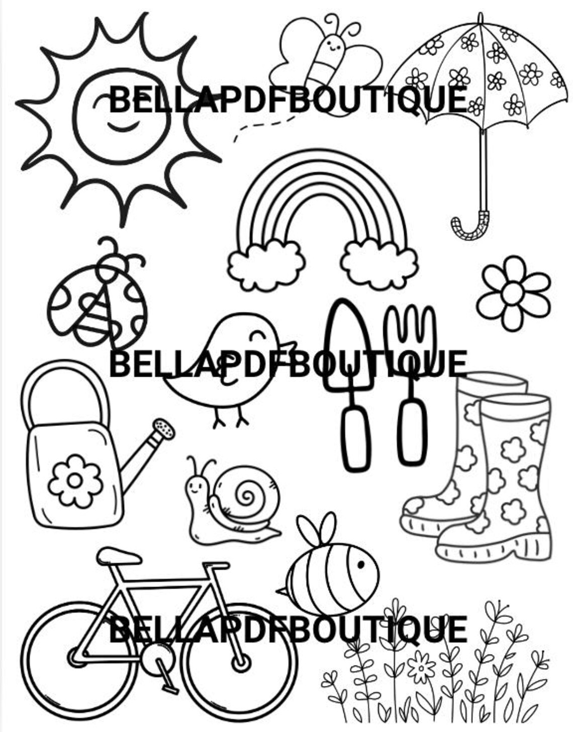 The Four Seasons Doodle Coloring Pages - Etsy