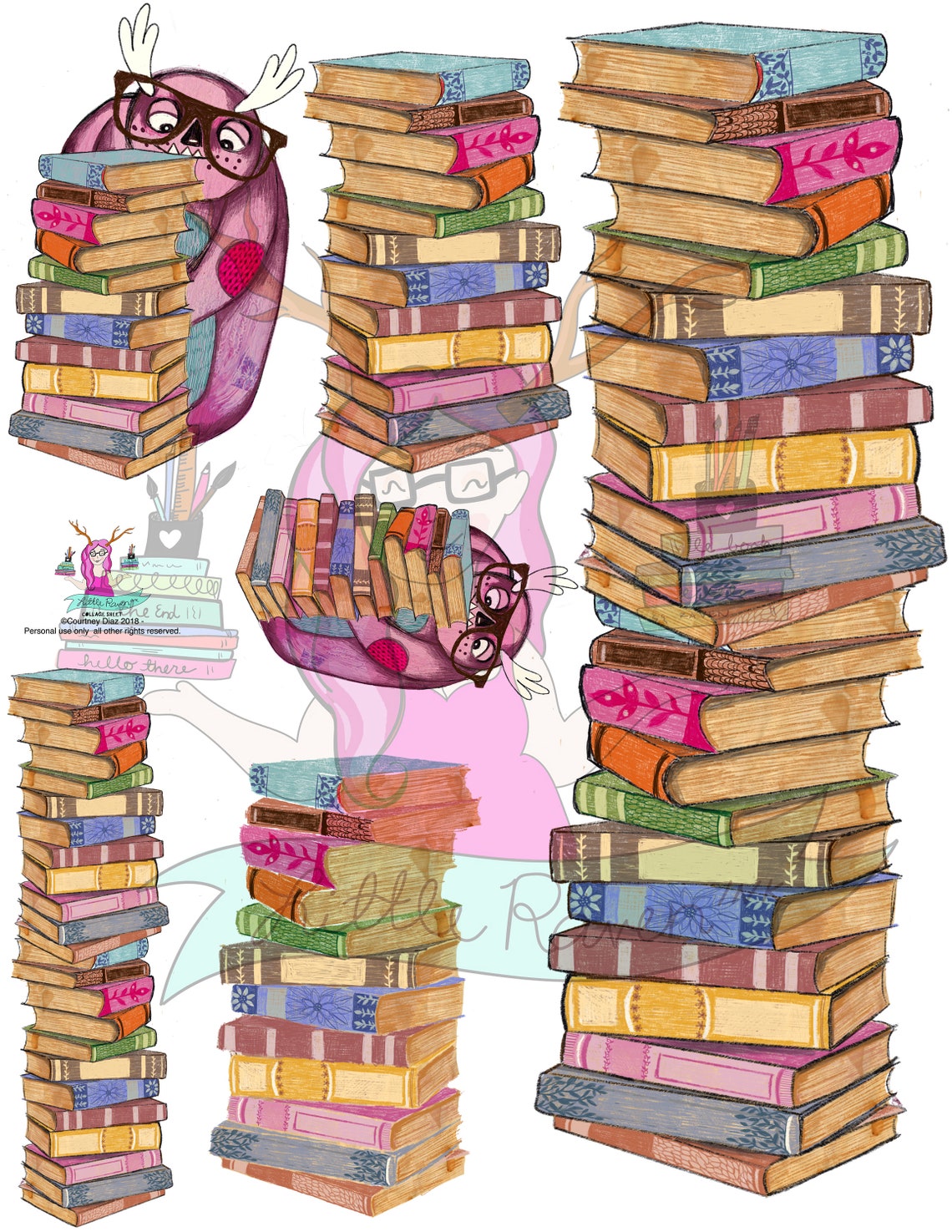 Book Lover Printable Collage Sheet Pack - Etsy Canada