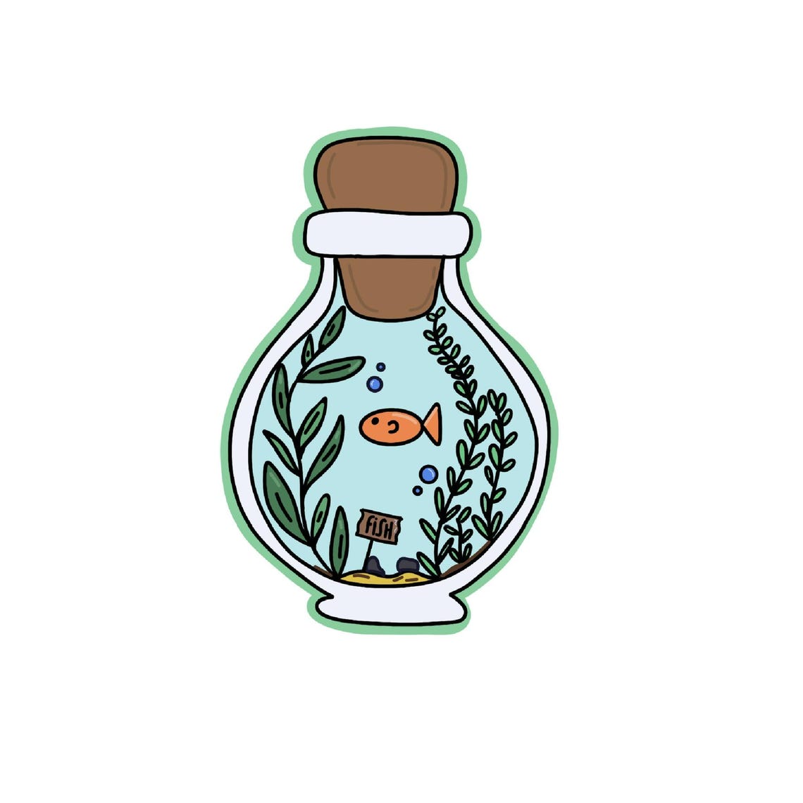 Aquatic Life Sticker- Aquarium, Fish, Underwater Sticker, Ocean Decal ...