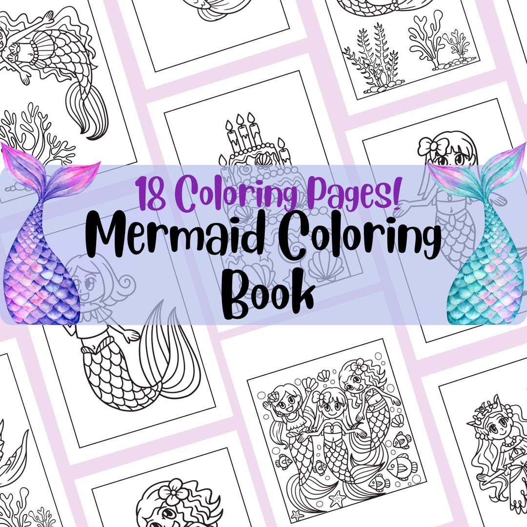 Mermaid Shell Coloring Pages Magical Under the Sea Theme Printable Kids ...