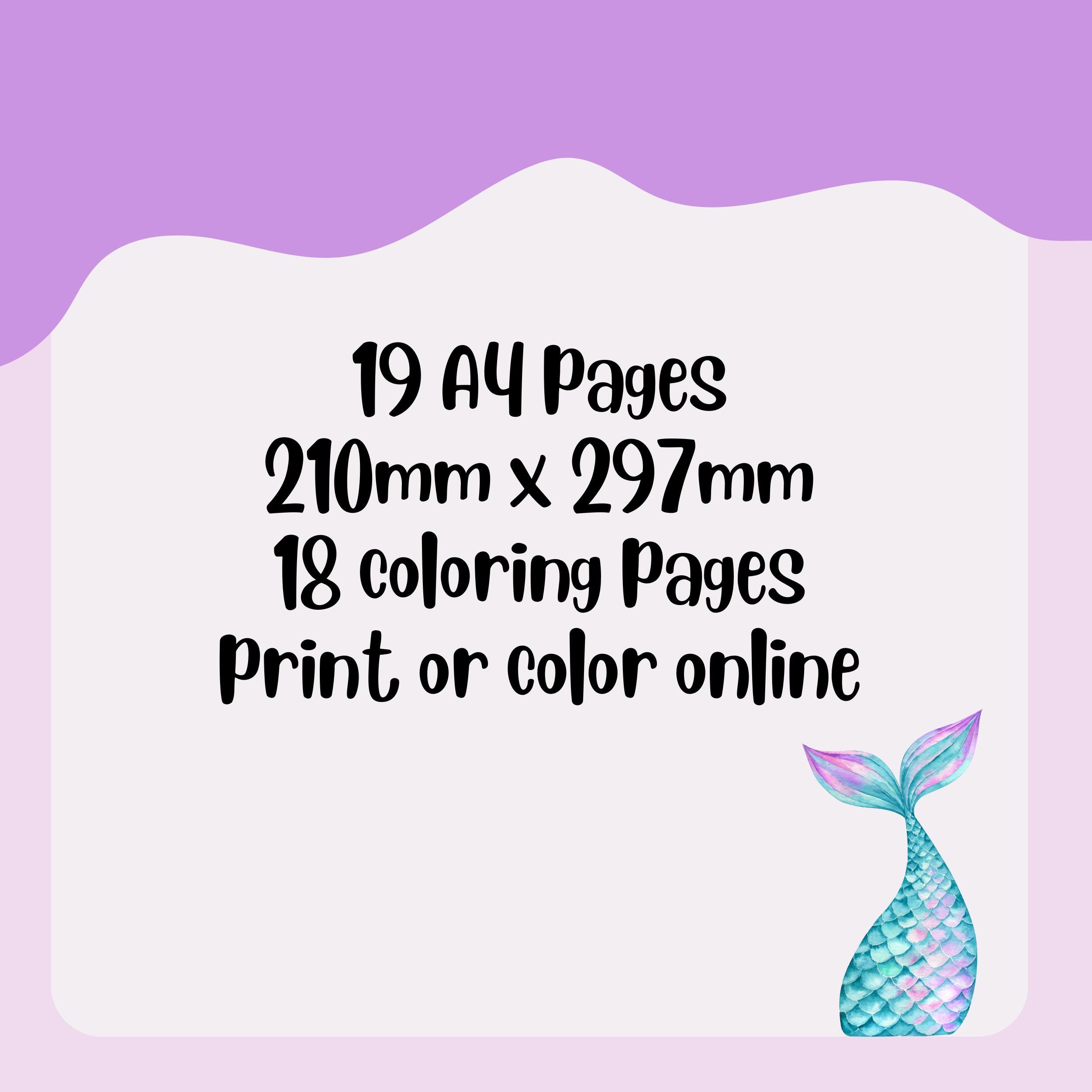 Mermaid Shell Coloring Pages Magical Under the Sea Theme Printable Kids ...