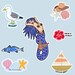 Mermaid Sticker, Sea Creature Decal, Ocean Theme Laptop Decal ...