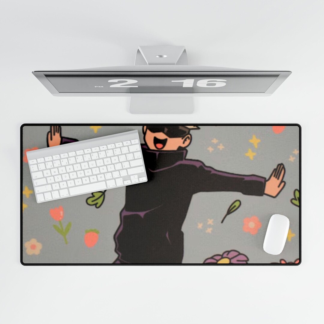Satoru Gojo Mouse Pad Deskmat Anime Jujutsu Kaisen Hearts Flowers Cute ...