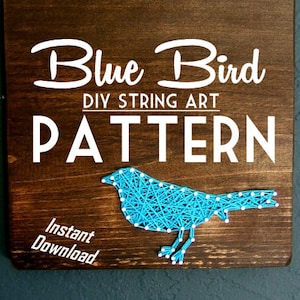 String Art Pattern - Set of 2 - Blue Bird Silhouette Downloadable PDF ...
