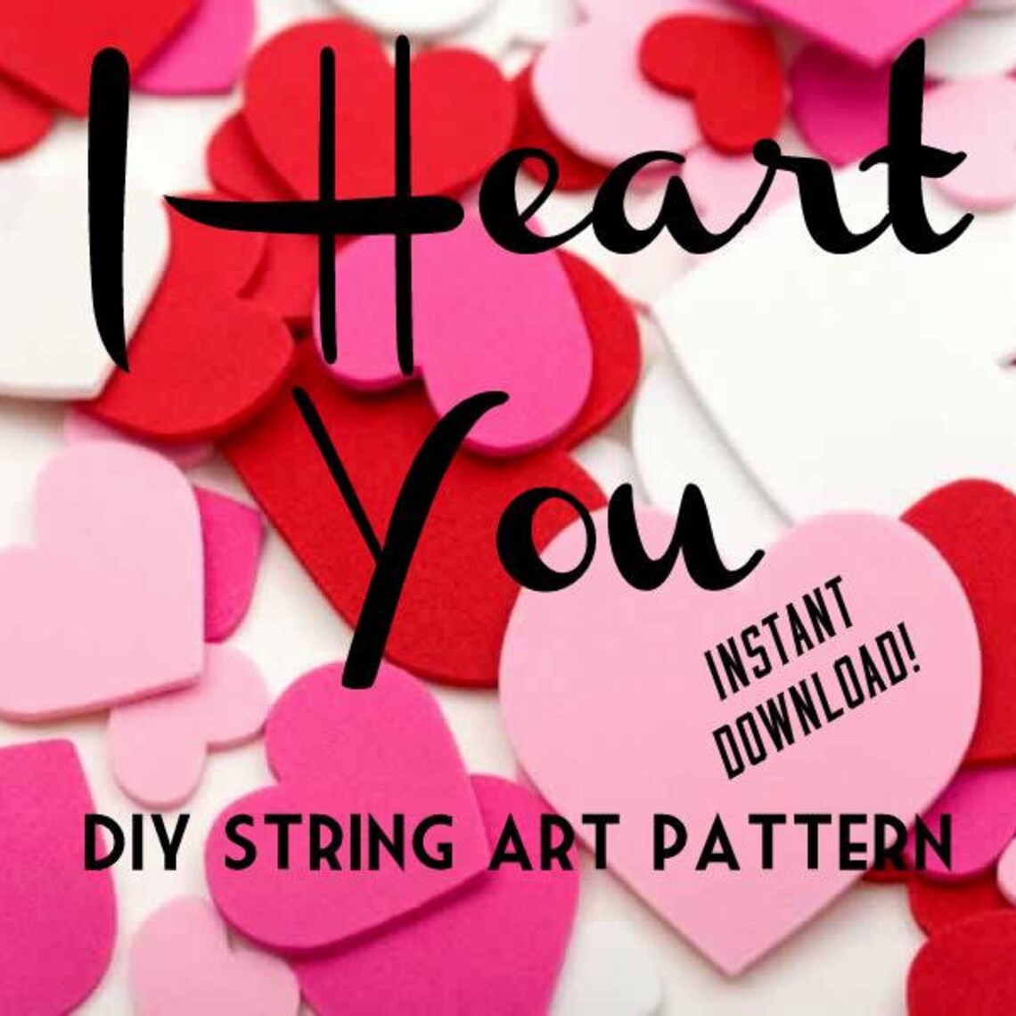 DIY Heart String Art Pattern Download LARGE | Etsy