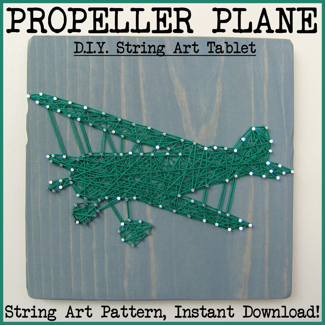 DIY String Art Pattern - Propeller Plane - 10" X 6" - Etsy