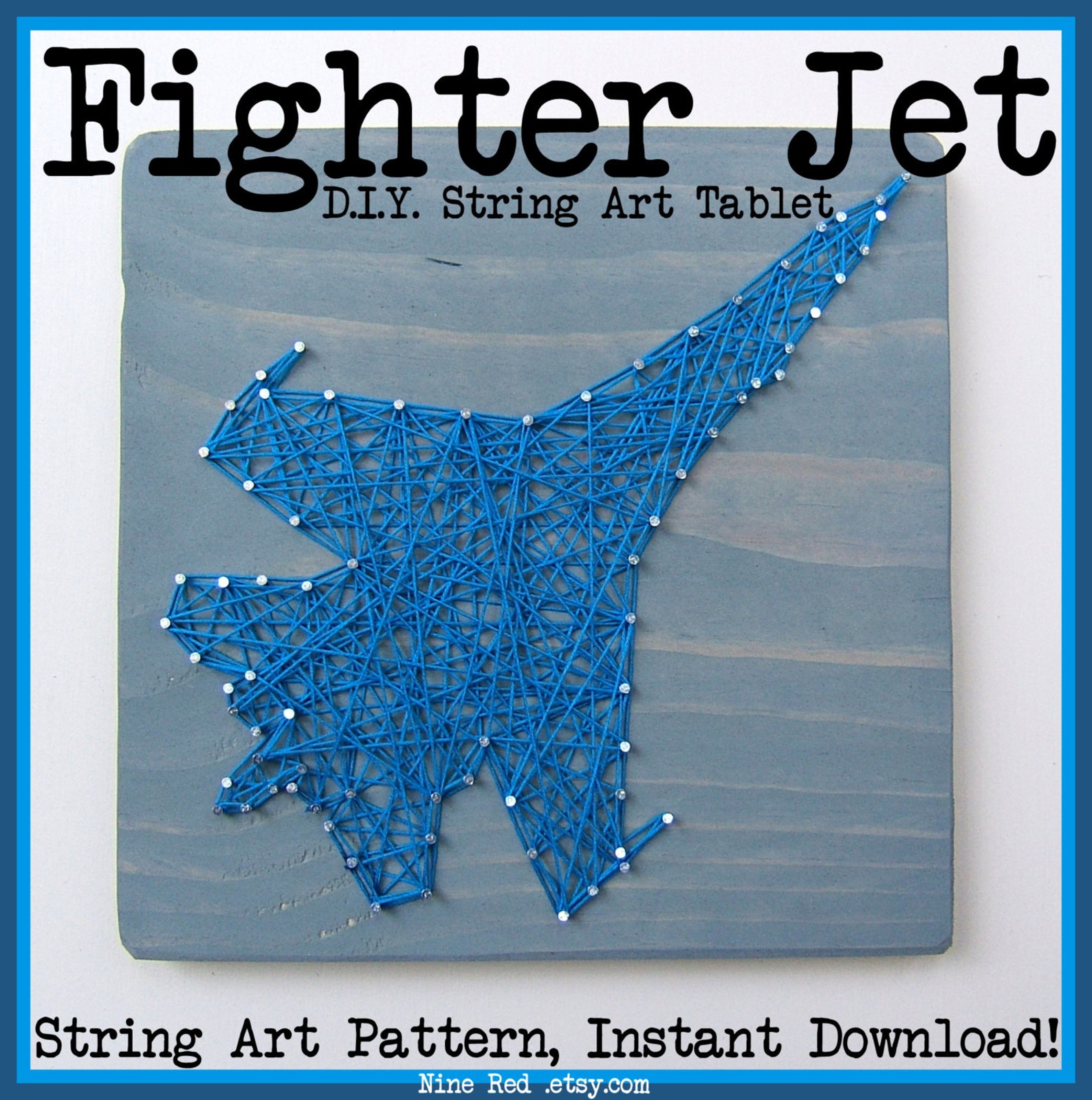 DIY String Art Pattern Fighter Jet 10.5 X 7 - Etsy