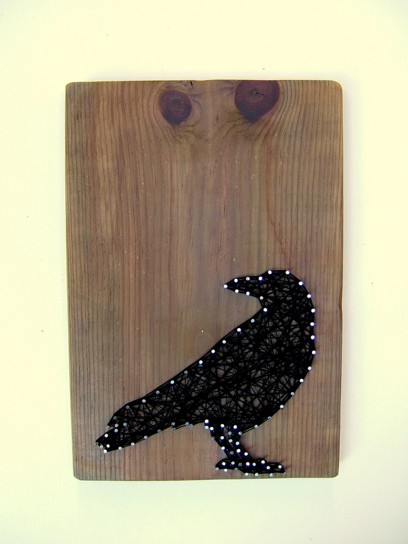 Raven String Art Pattern - 8" X 8" - Raven Silhouette - Etsy