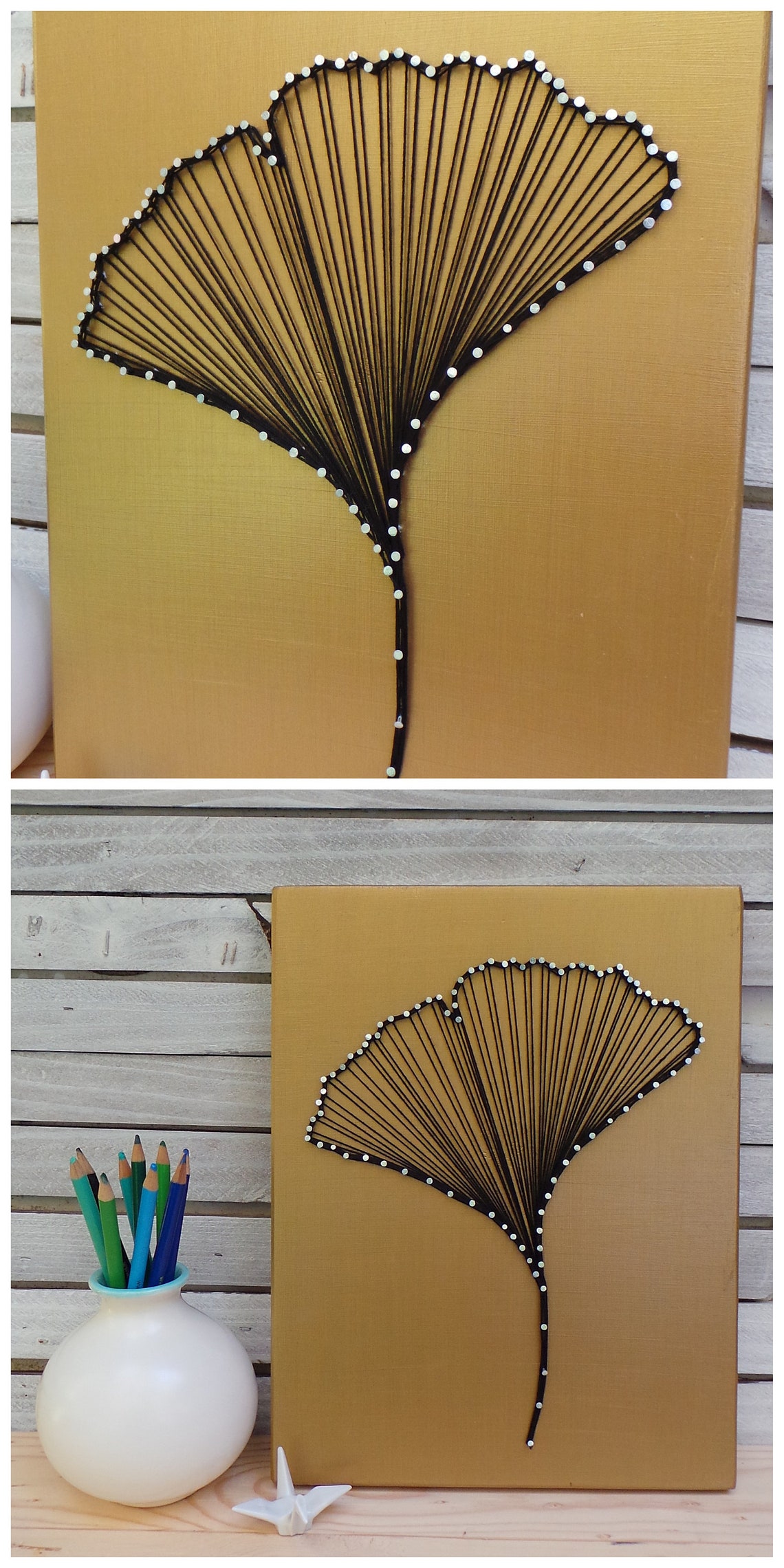 Gingko Leaf String Art Pattern 10 X 8 Ginkgo - Etsy