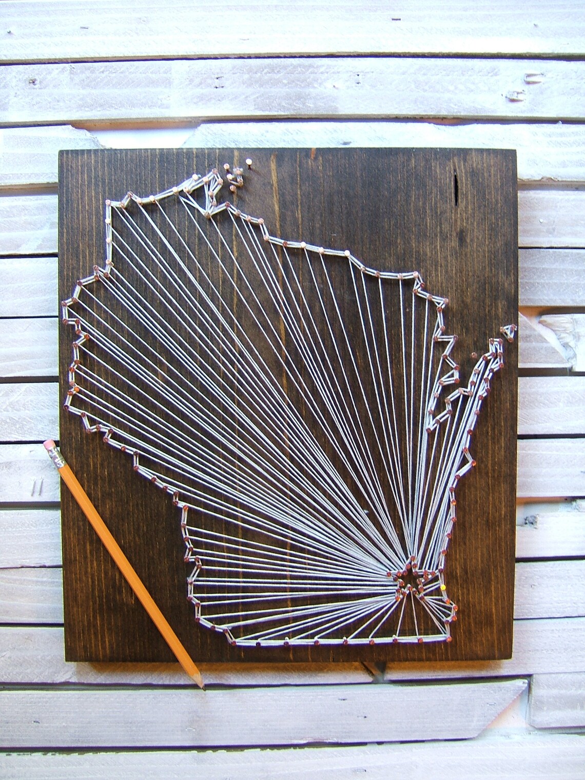 WISCONSIN DIY State String Art Pattern 8.5 X - Etsy