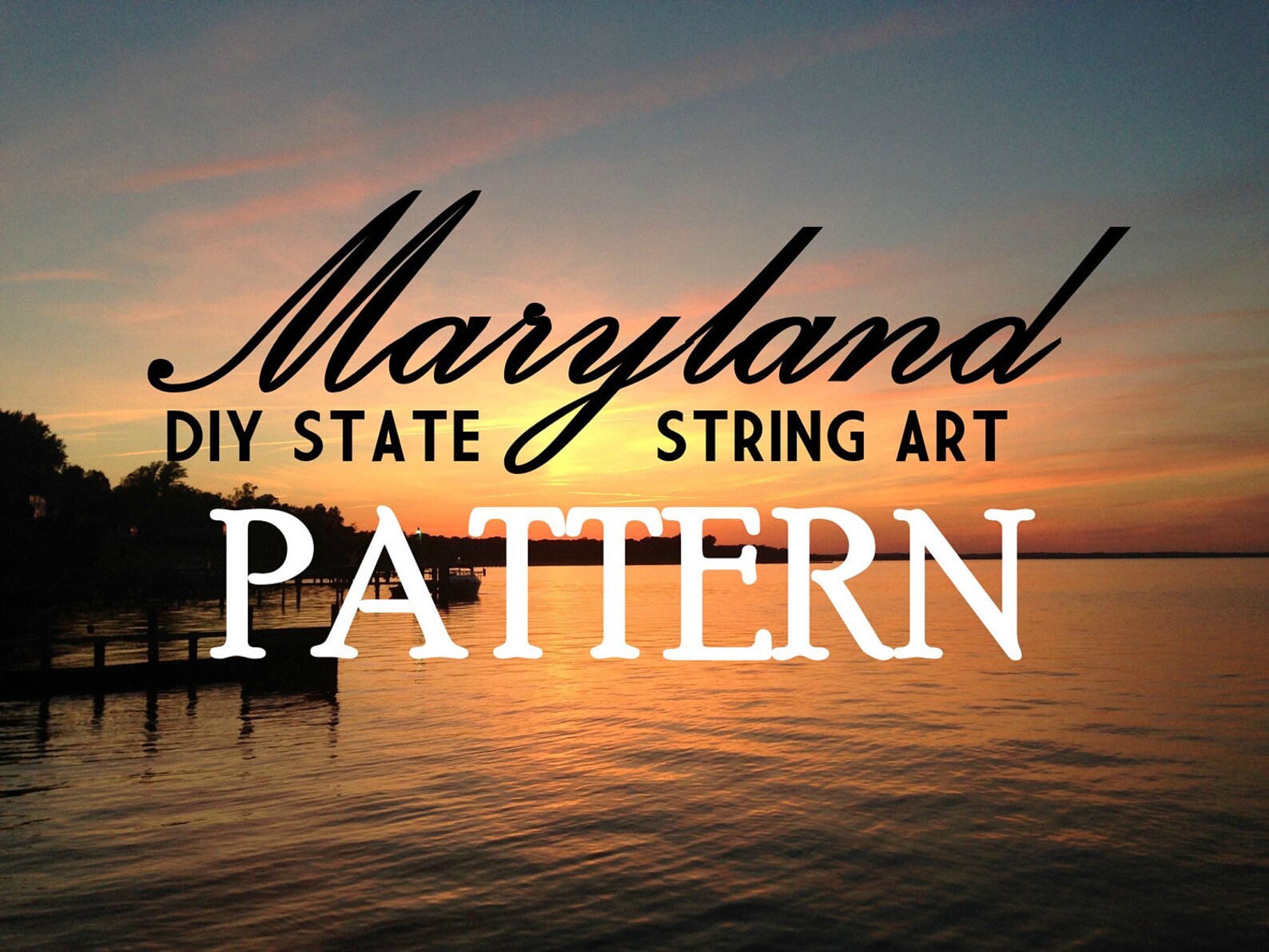 Maryland DIY State String Art Pattern 12 X 6.5 | Etsy