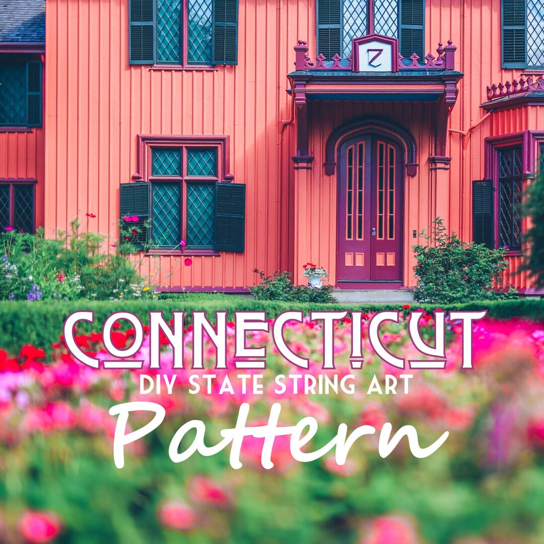 Connecticut - DIY State String Art Pattern - 8" X 10.5" - Hearts ...