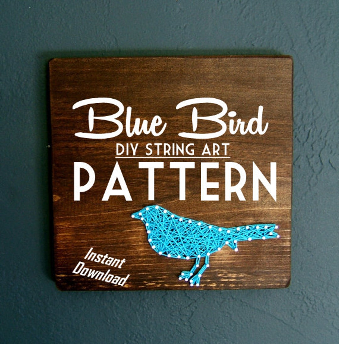 String Art Pattern - Set of 2 - Blue Bird Silhouette Downloadable PDF ...