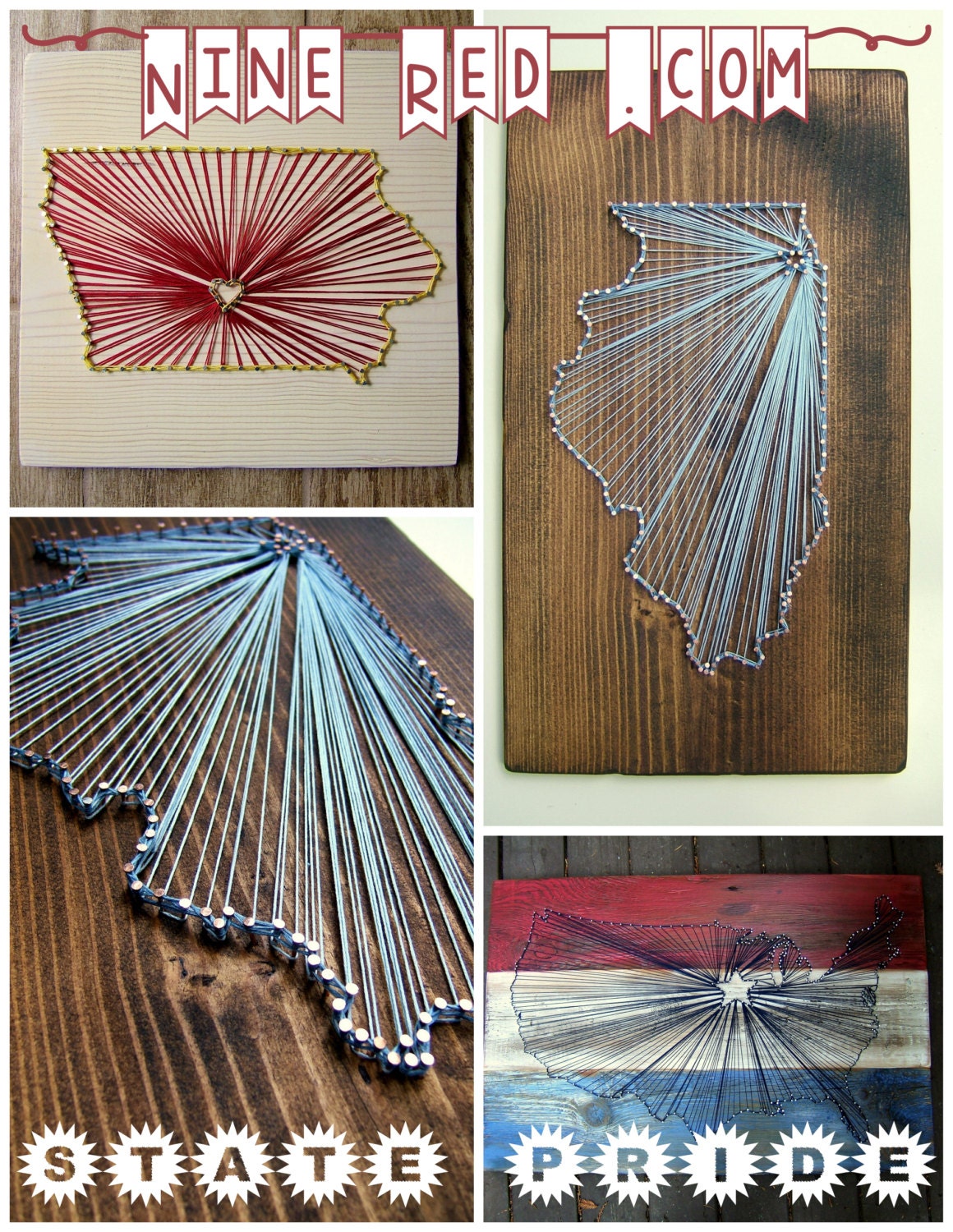 WISCONSIN DIY State String Art Pattern 8.5 X - Etsy