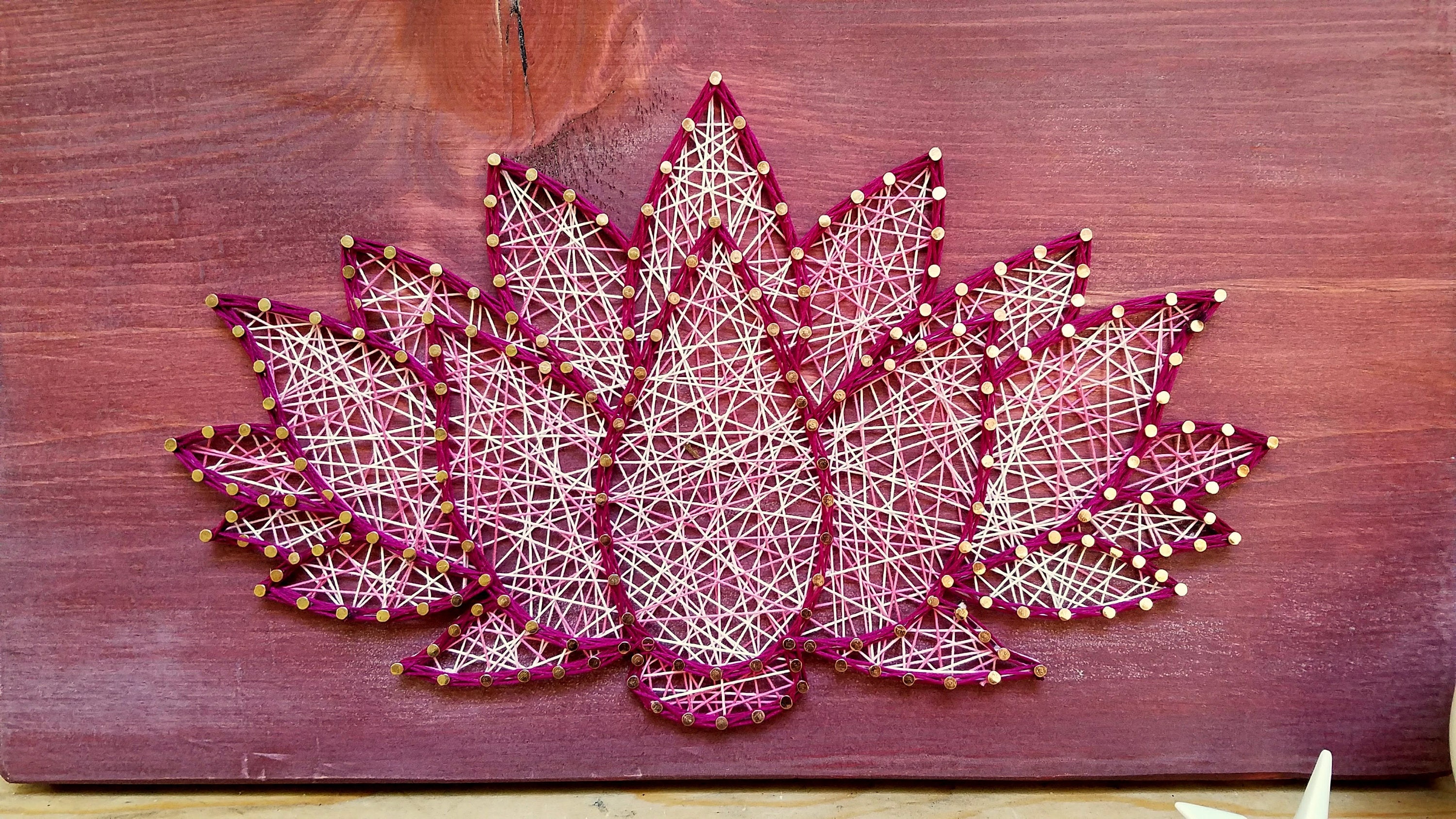 Lotus String Art Pattern - 12" X 8" - Etsy