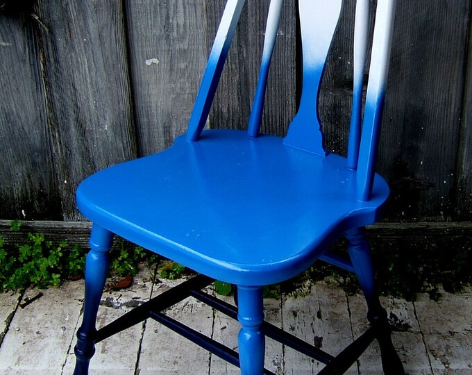 Ombre Accent Chair White to Blue to Navy Blue - Etsy