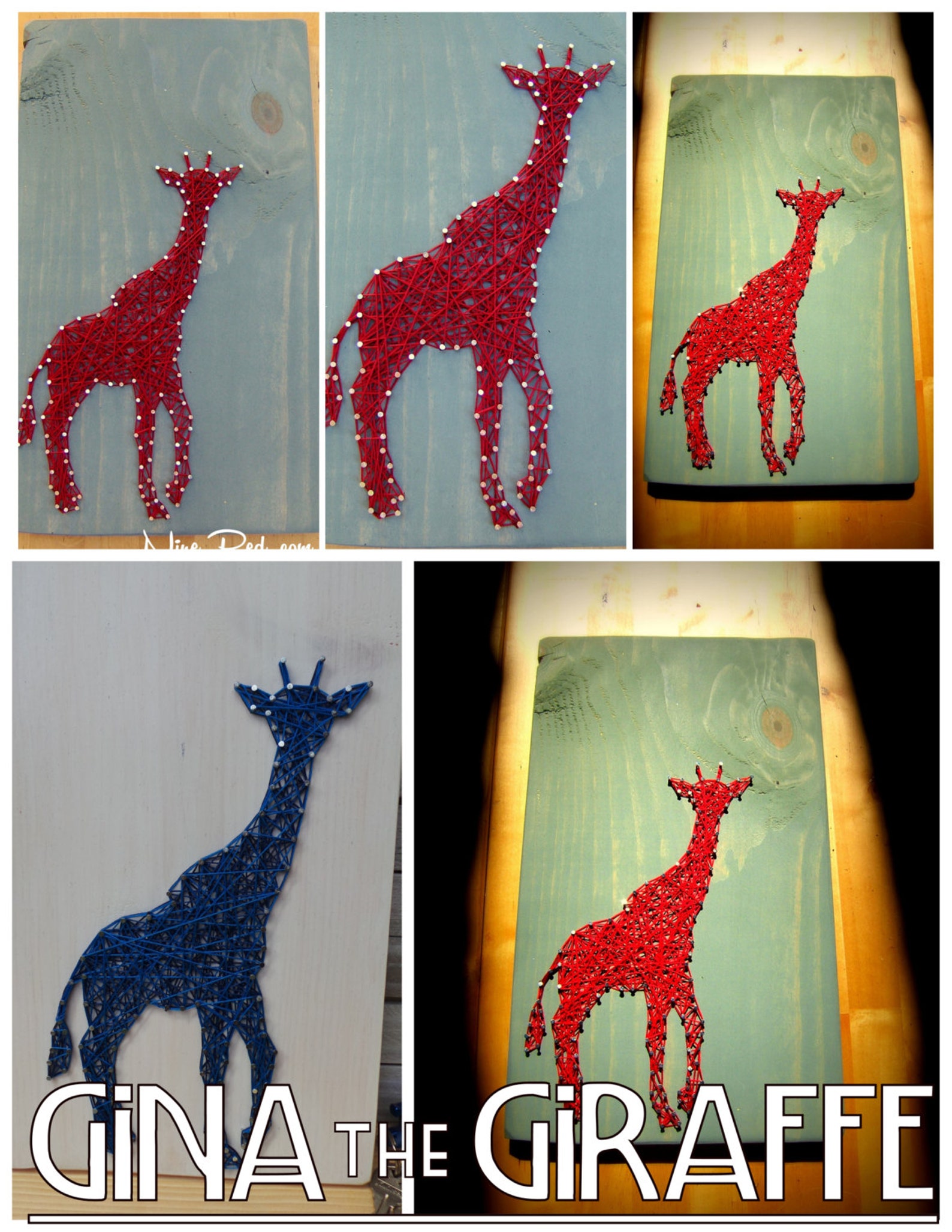 String Art Pattern Gina the Giraffe 11 X 6 - Etsy