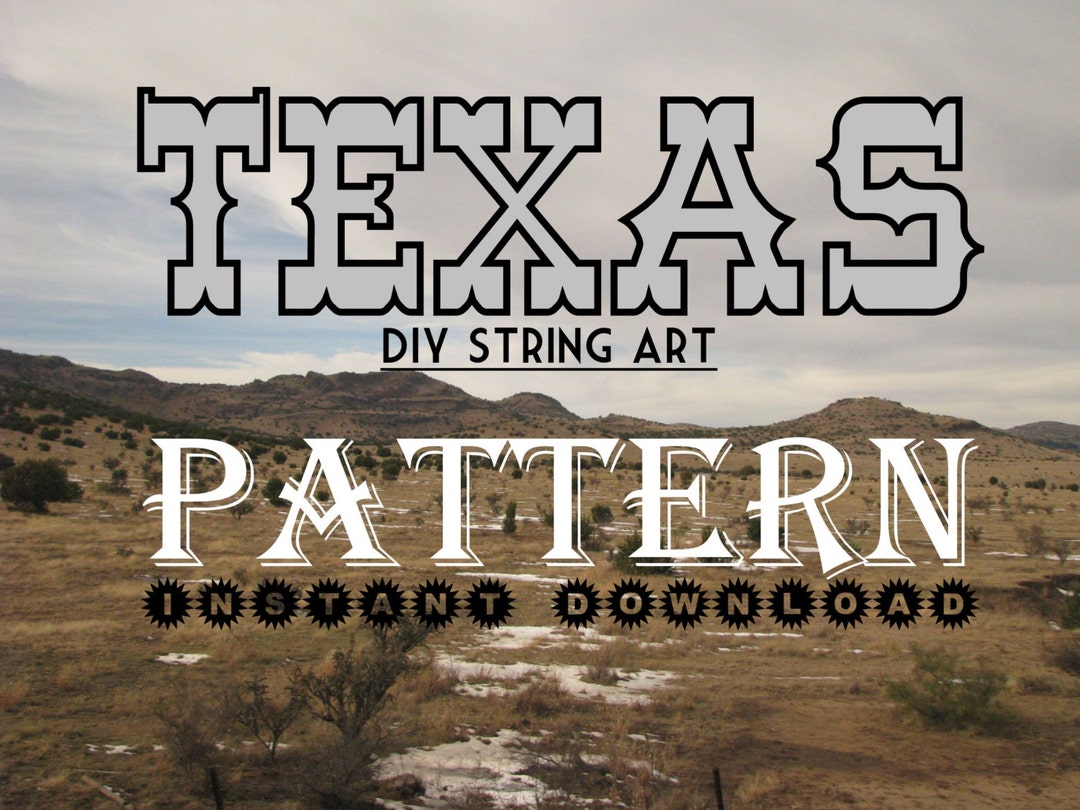 Texas - DIY State String Art Pattern - 10" X 10.5" - Hearts & Stars ...