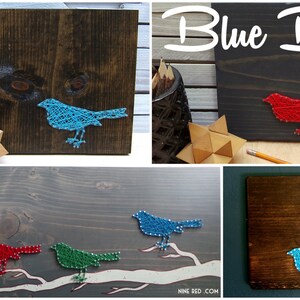 String Art Pattern - Set of 2 - Blue Bird Silhouette Downloadable PDF ...