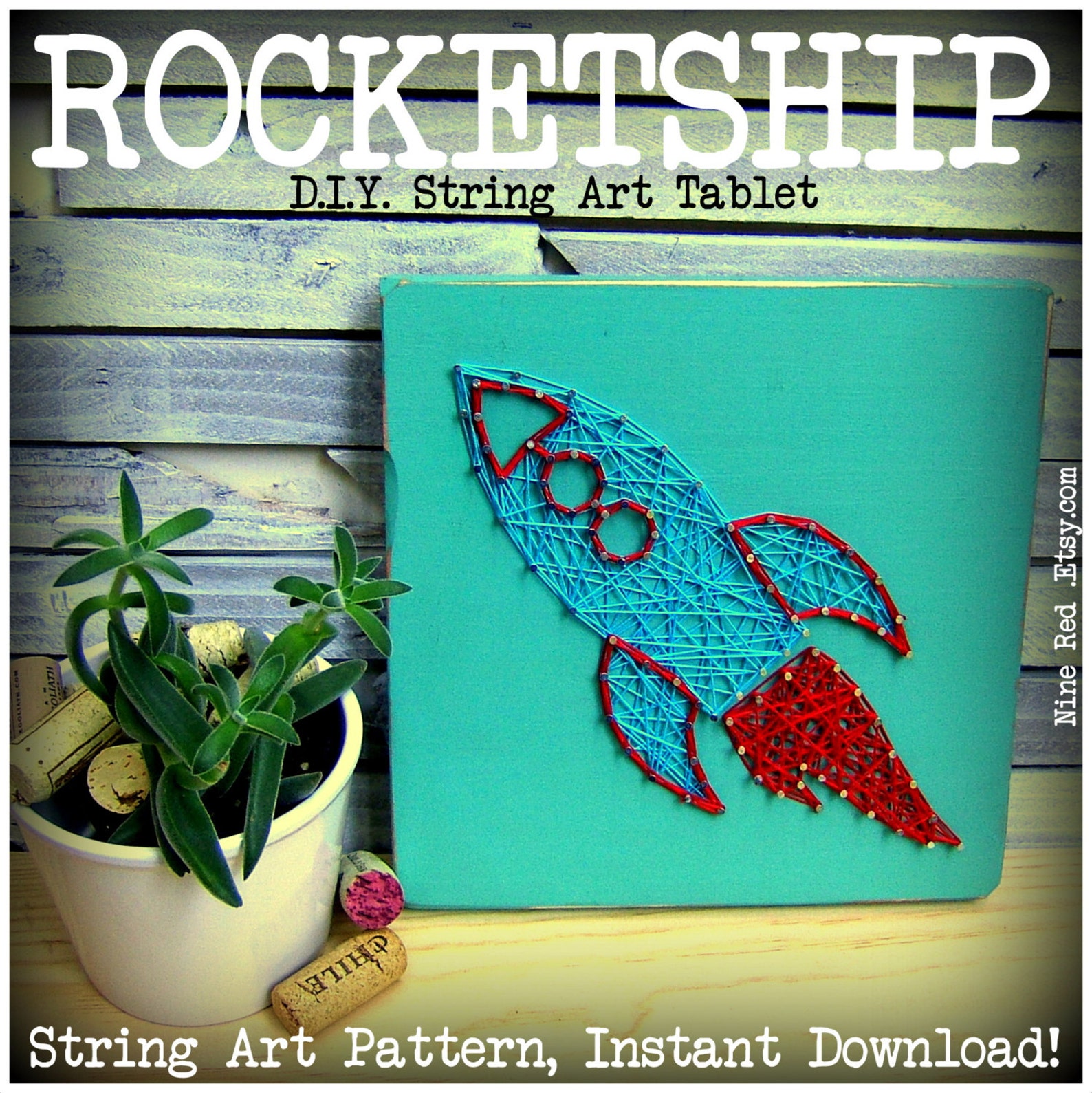 String Art Pattern Rocketship 10 X 4.5 - Etsy