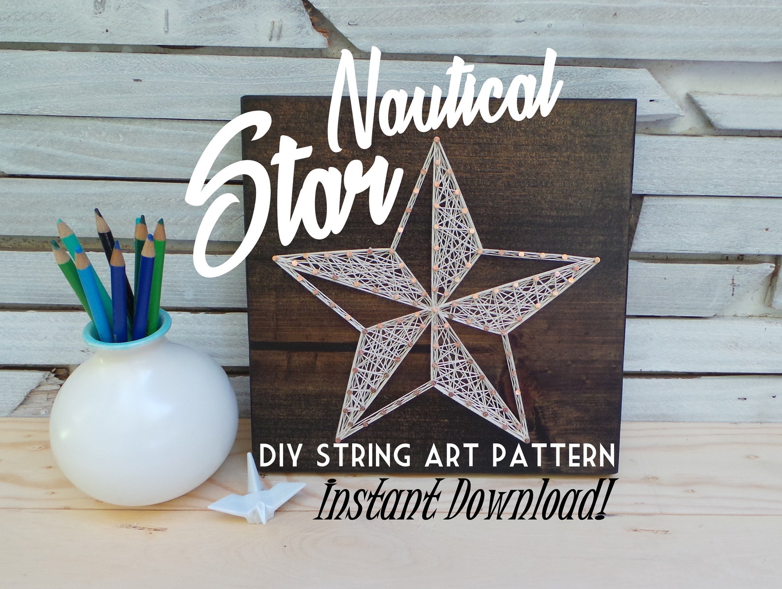 Nautical Star String Art Pattern 7.5 x 7.5 | Etsy