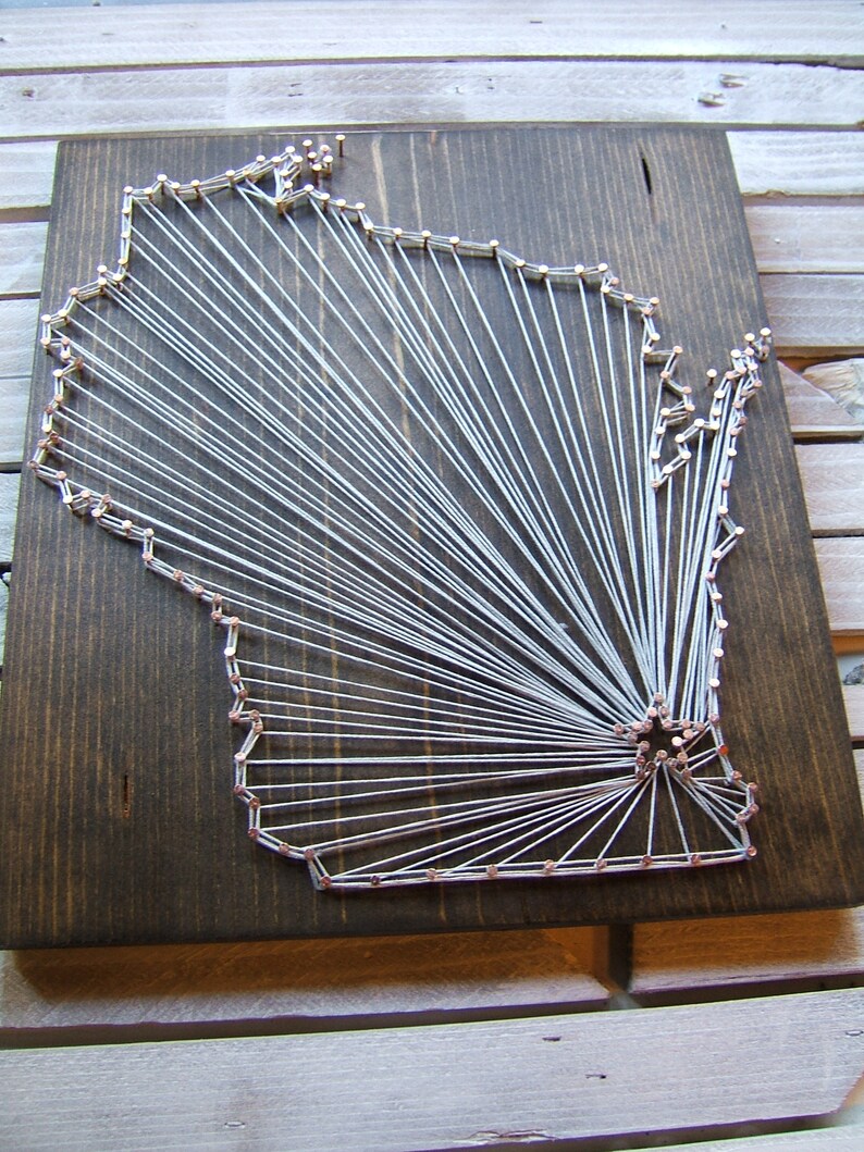 WISCONSIN DIY State String Art Pattern 8.5 X - Etsy