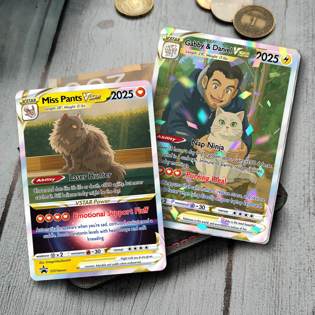 Personalized Cat Pokemon Card, Custom Your Pet as a Pokemon Card, Pet ...