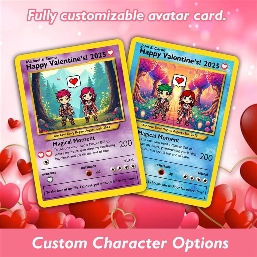 Poke Valentine's Day Card Personalized Valentines Day Gift Valentines ...