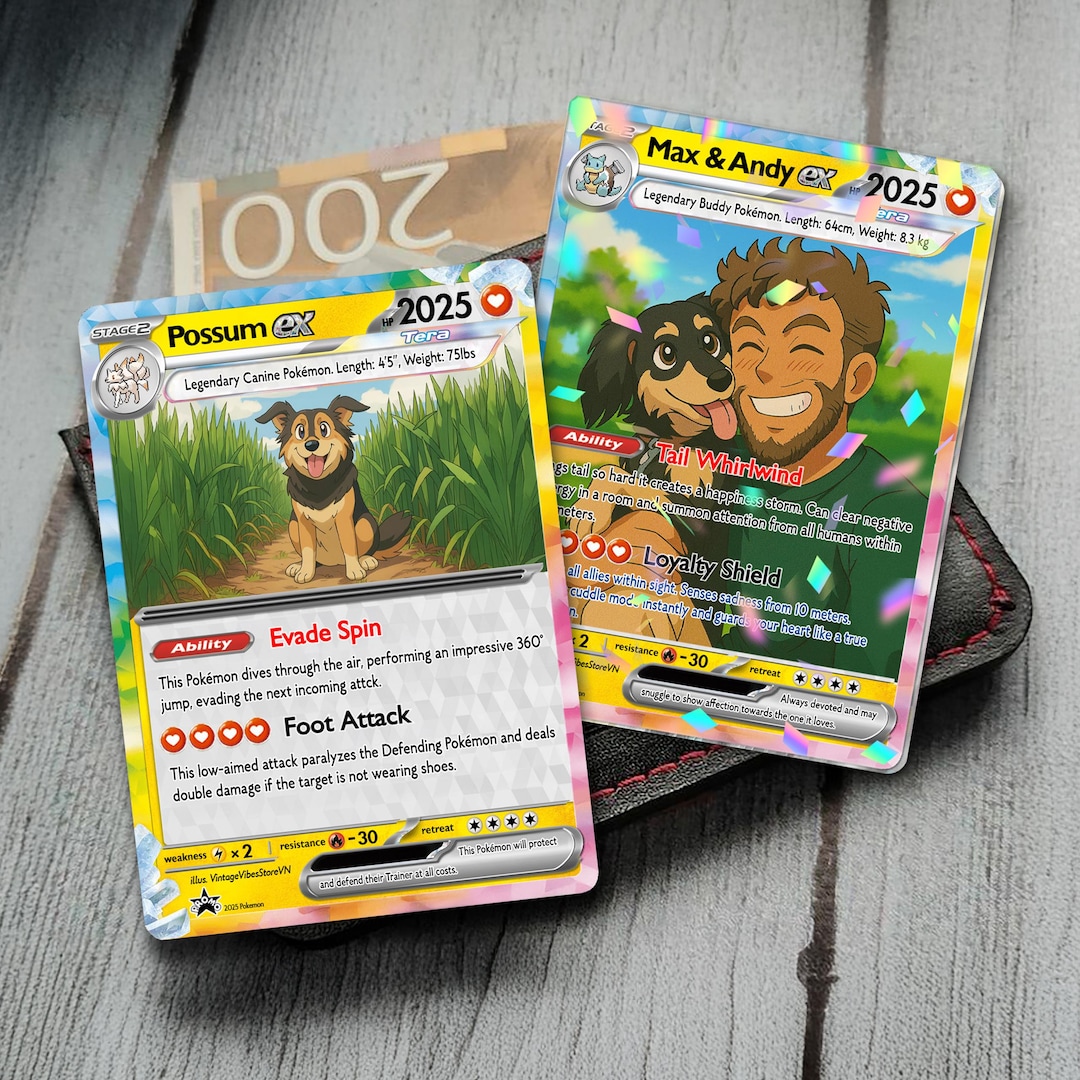 Personalized Pet Pokemon Card, Custom Your Pet as a Pokemon Card, Dog ...
