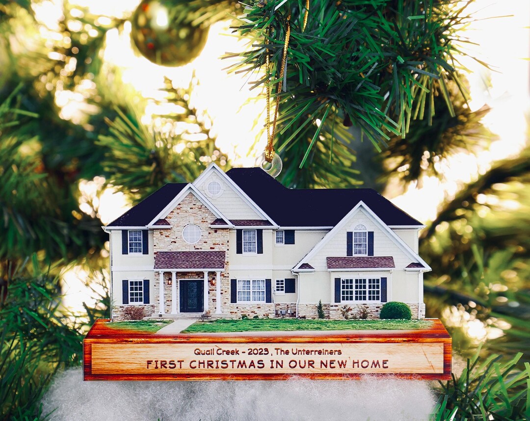 Personalized House Photo Ornament, Custom New Home Ornament, Family ...