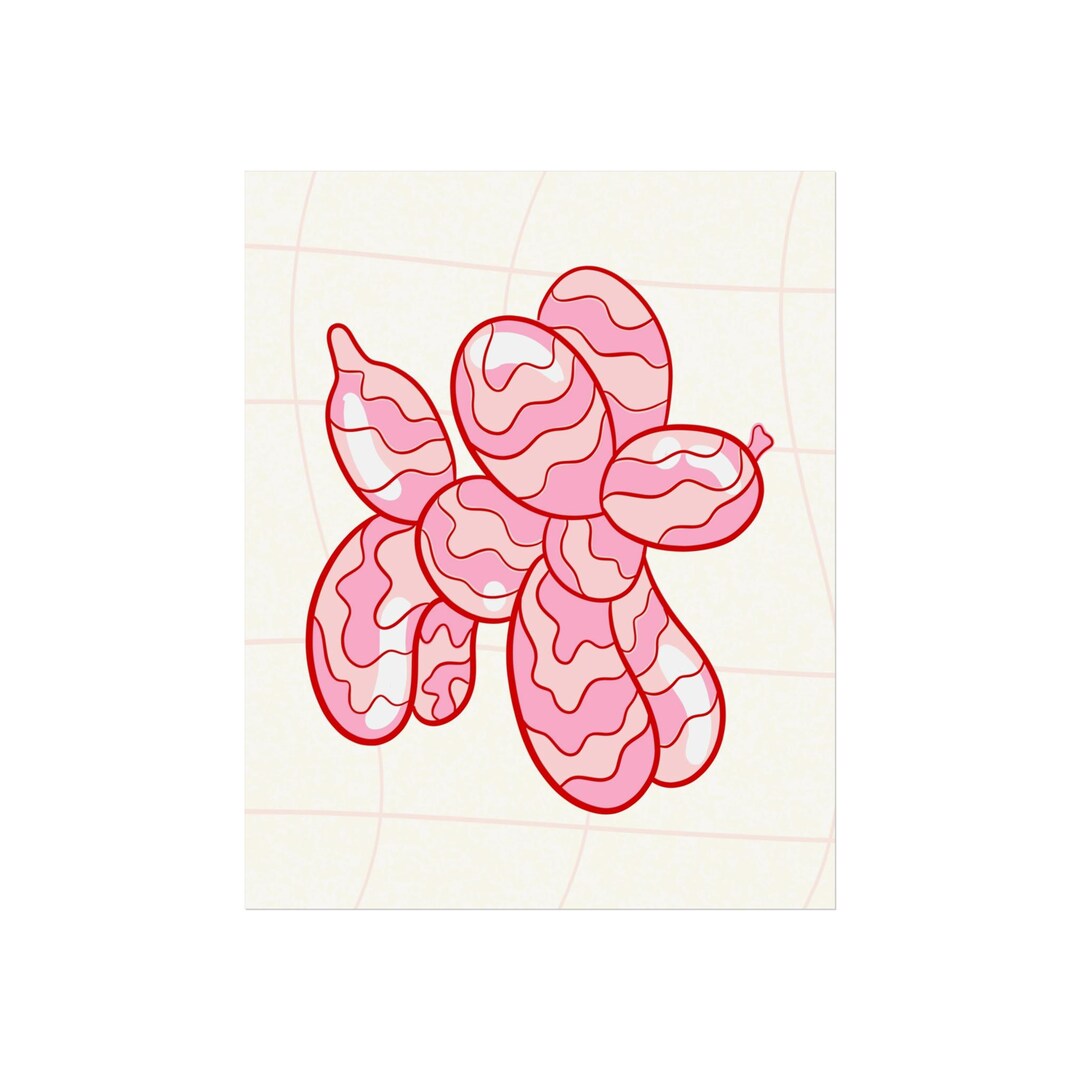 Preppy Balloon Dog Wall Art: Girly Bedroom Decor, College Room Decor ...
