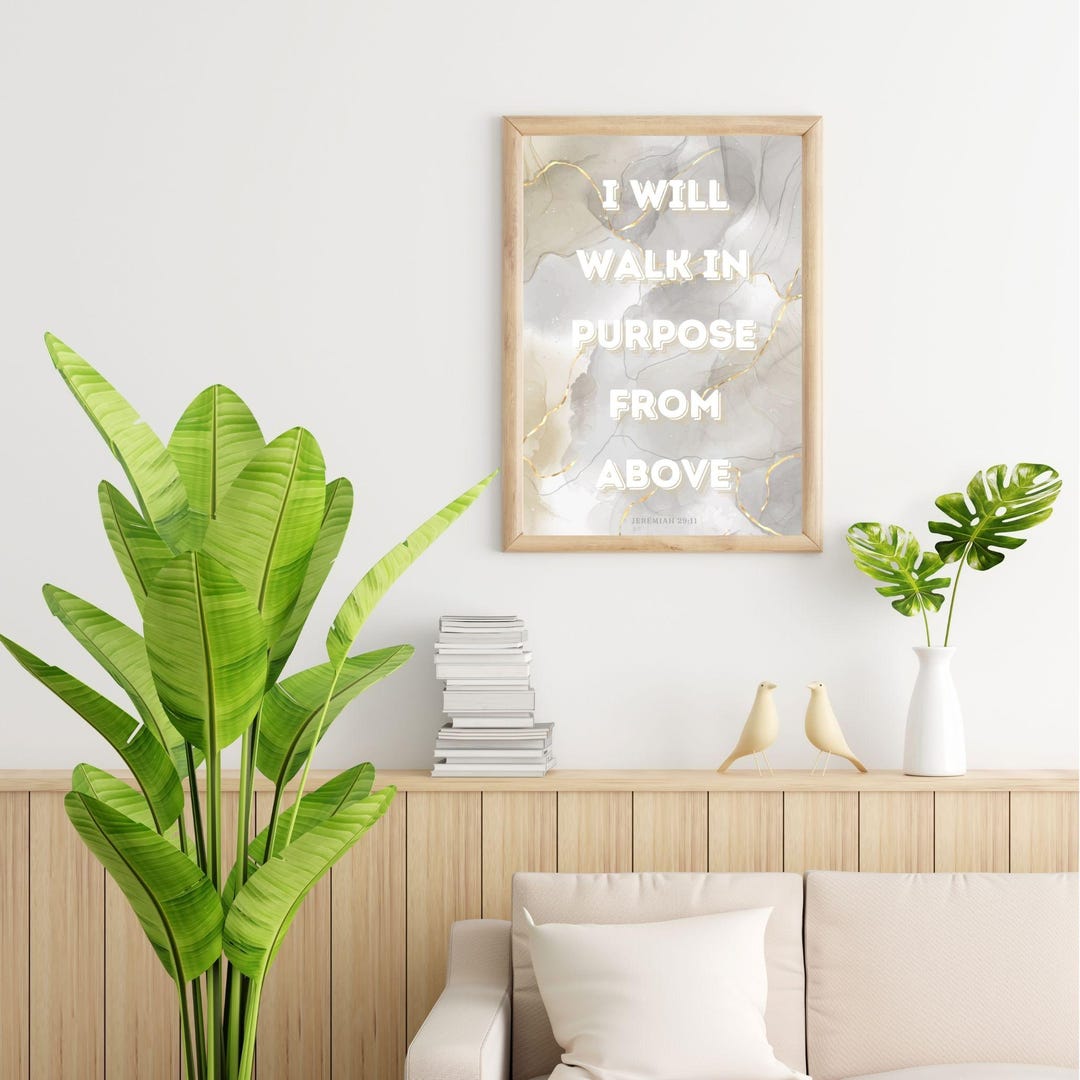 Walk in Purpose Wall Art, Christian Home Decor, Bible Verse Wall Art ...