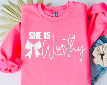She is Worthy PNG - Etsy
