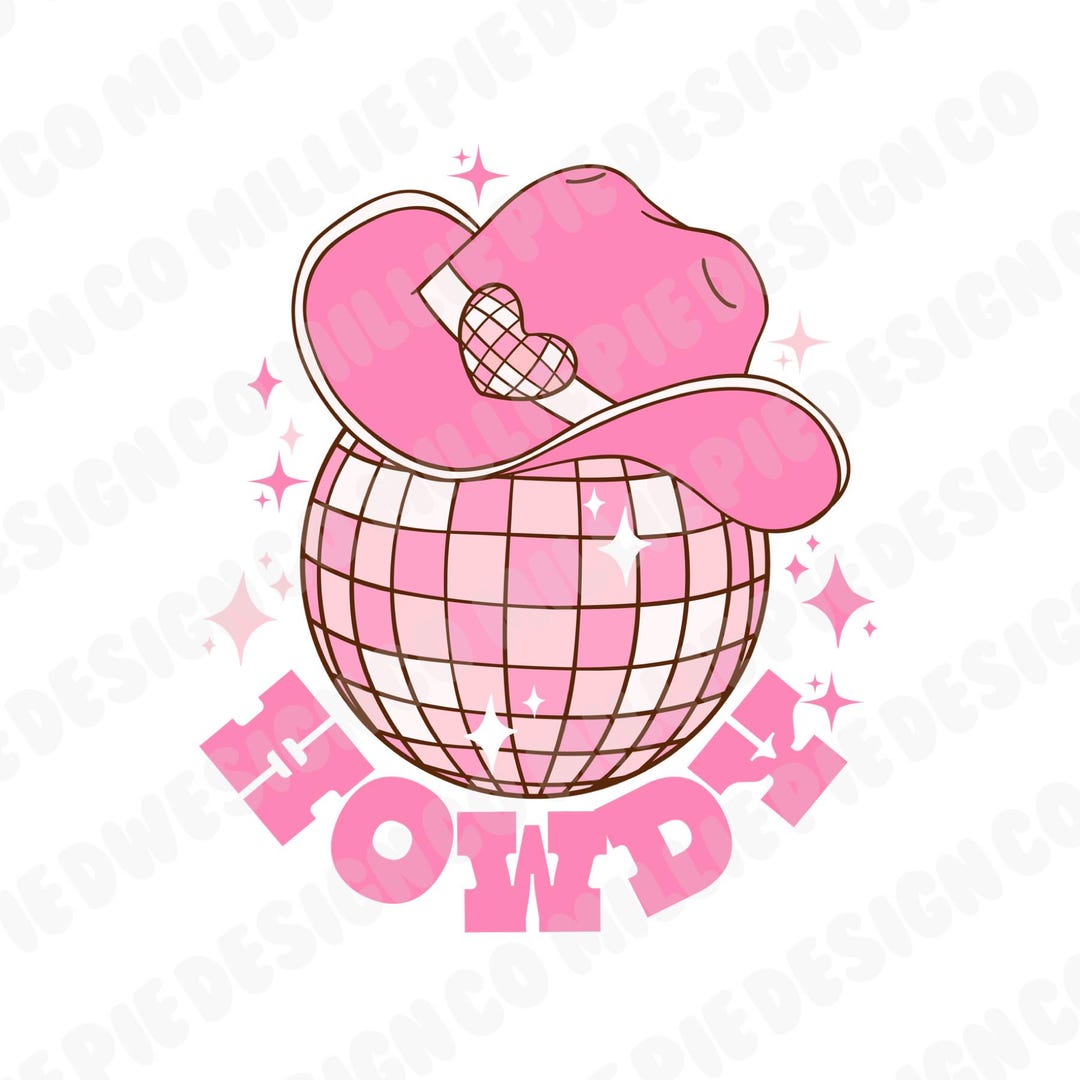 Howdy | Disco Cowgirl | PNG | Digital File | Pink | Preppy ...