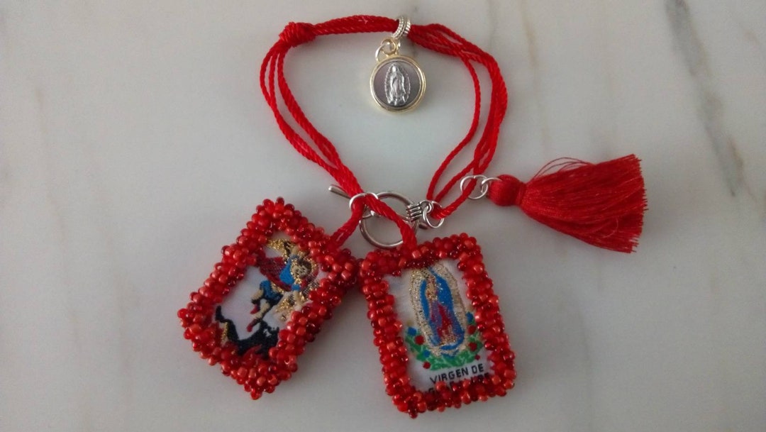 Archangel Michael/escapulario/scapular Bracelet/beaded Bracelet/virgen ...